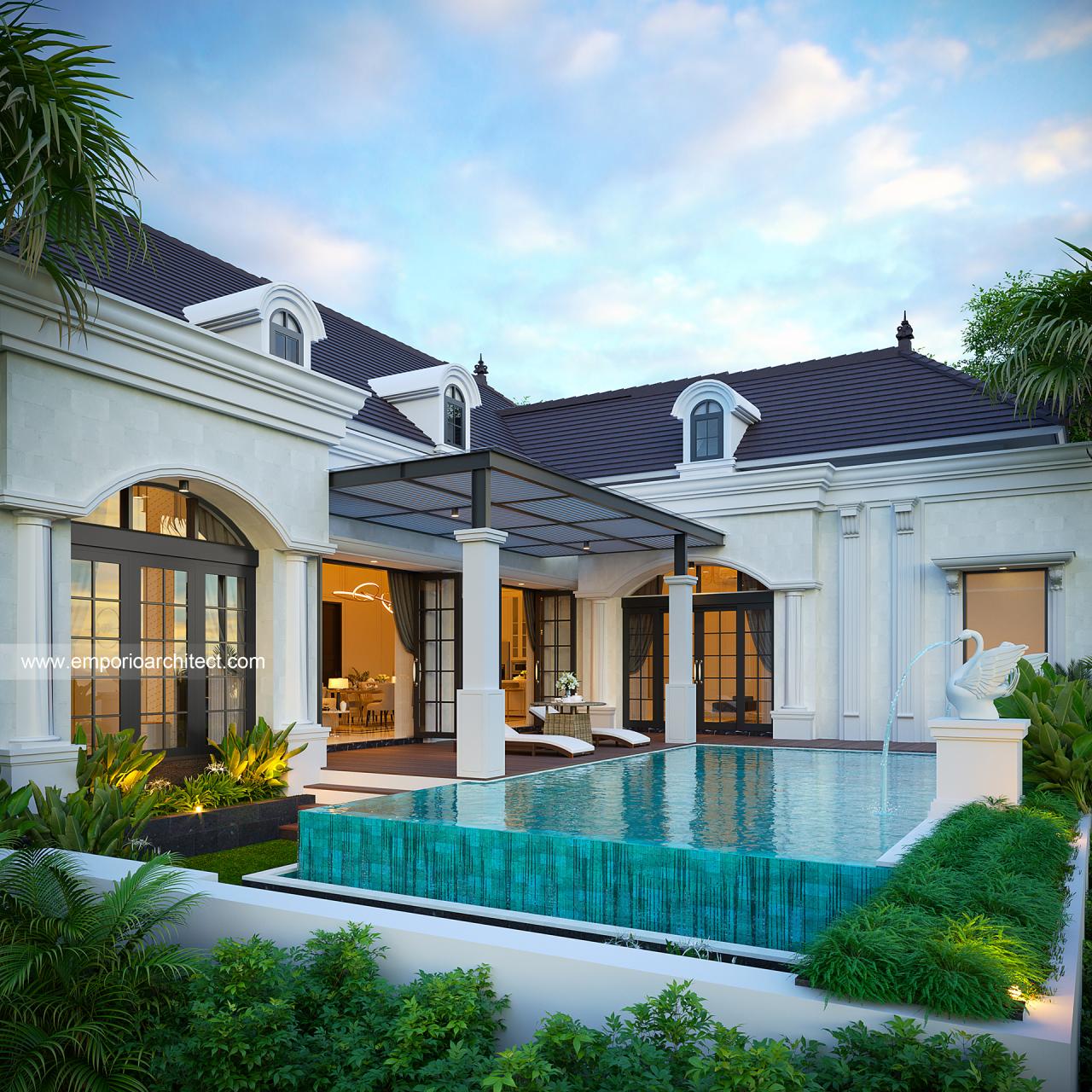 Mr. AO 1645 Classic House 1 Floor Design - Malang 34646 - House Facade