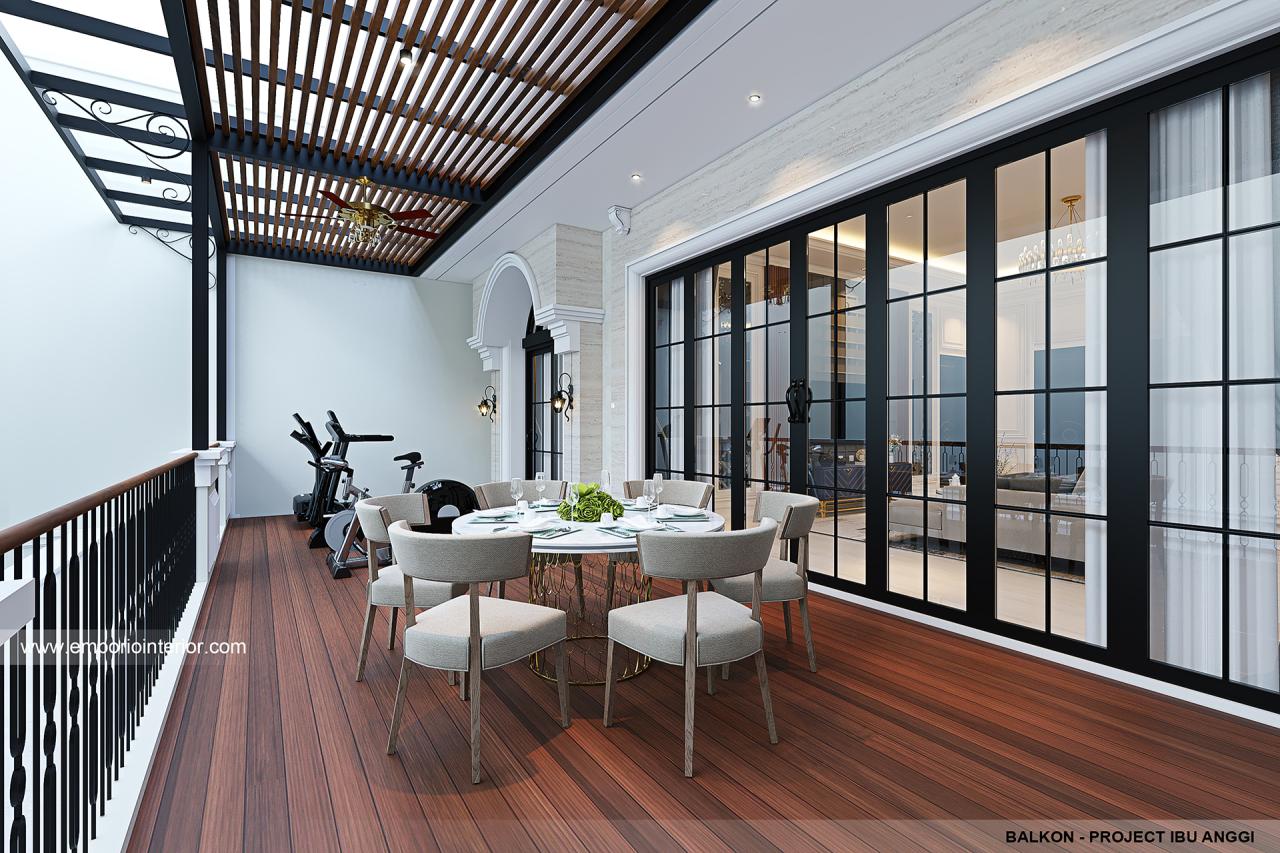 Desain Balkon Rumah Klasik 2 Lantai Ibu AGG di Cipinang Indah, Jakarta ...