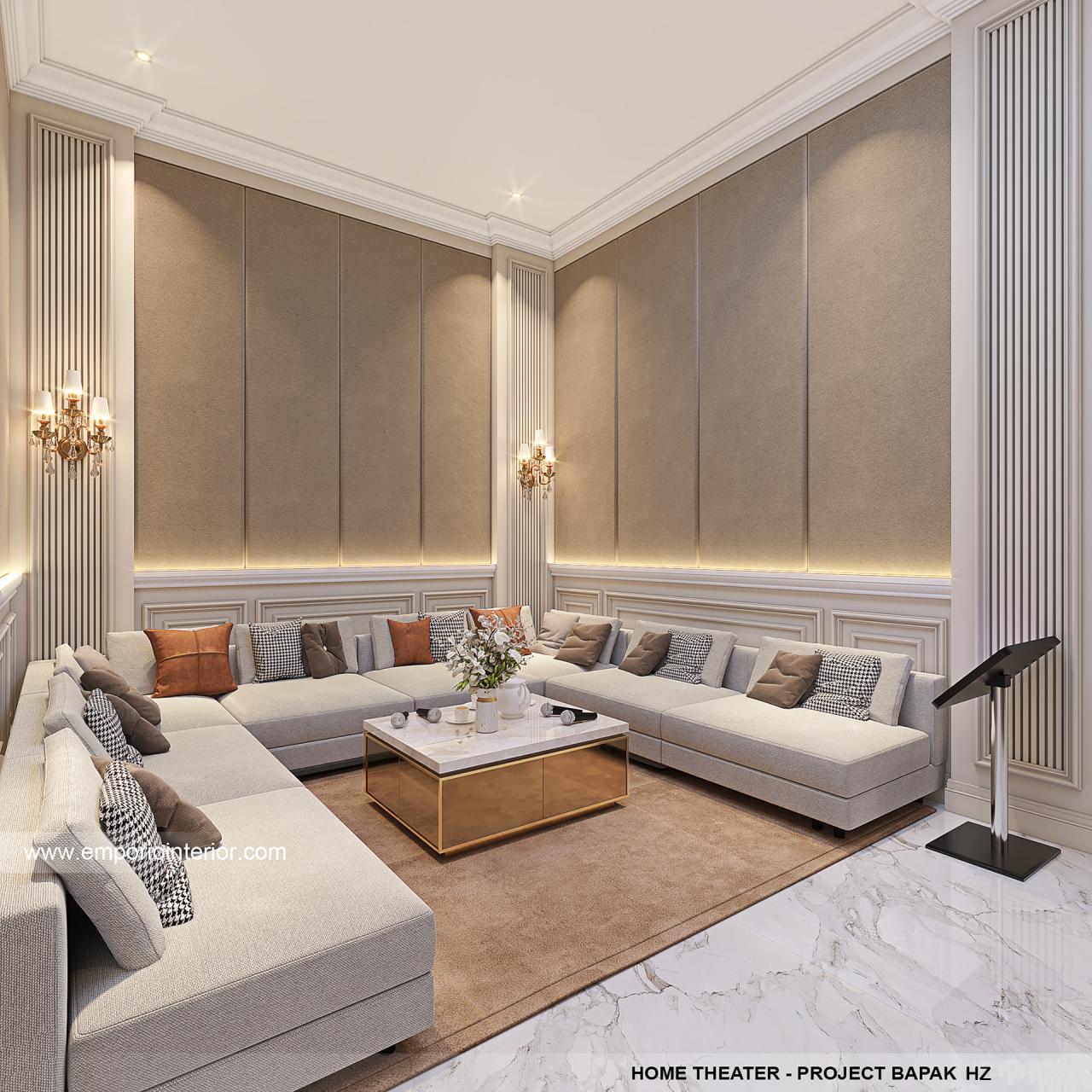 Desain Home Theater Rumah Klasik 2 Lantai Mr. HZ di BSD, Tangerang ...