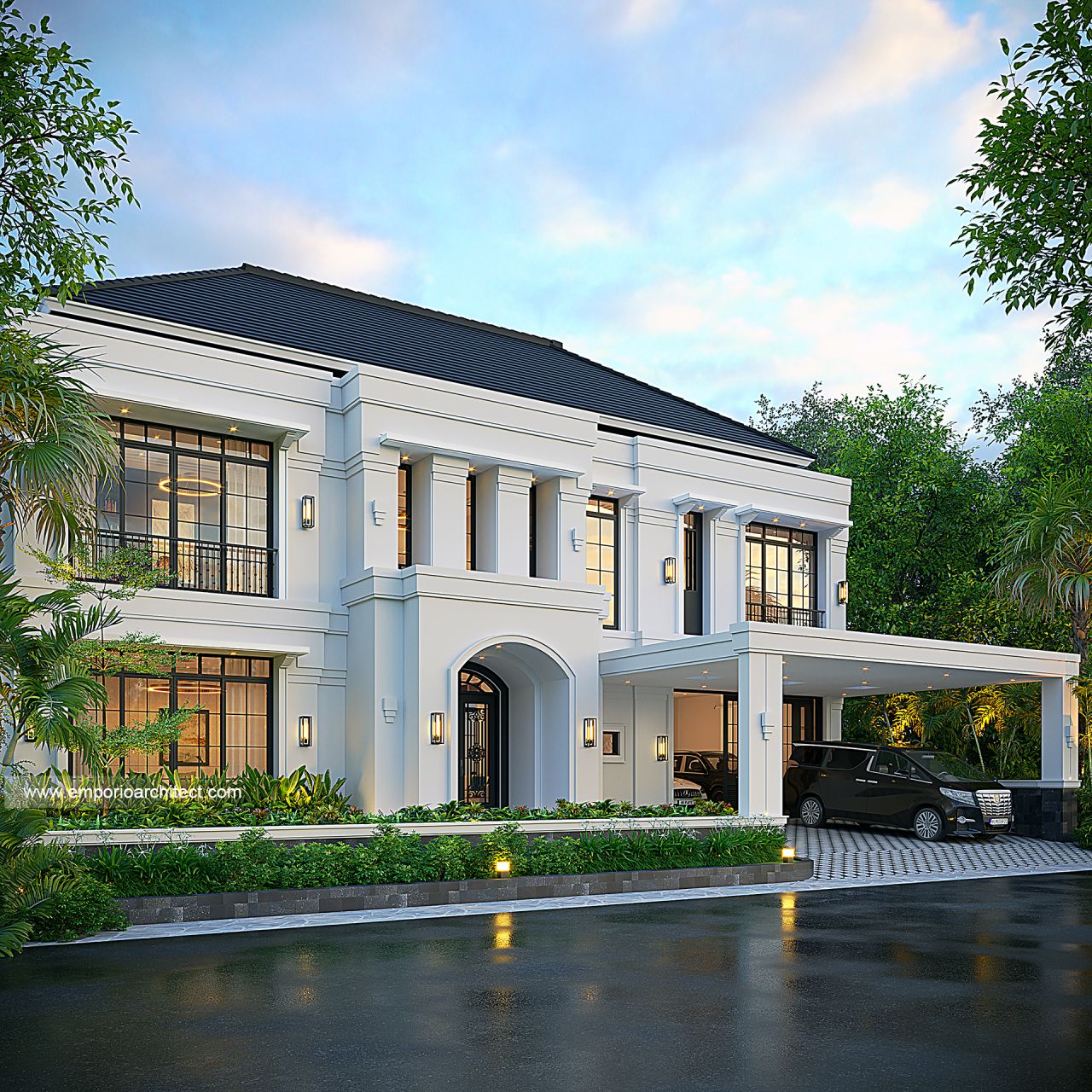 Desain Tampak Depan 3 Rumah Klasik Art Deco 2 Lantai Bapak ED di ...