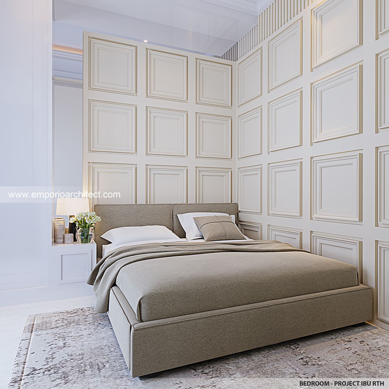 Desain Kamar Tidur Rumah Klasik 2 Lantai Ibu RTH di Pondok Cabe ...