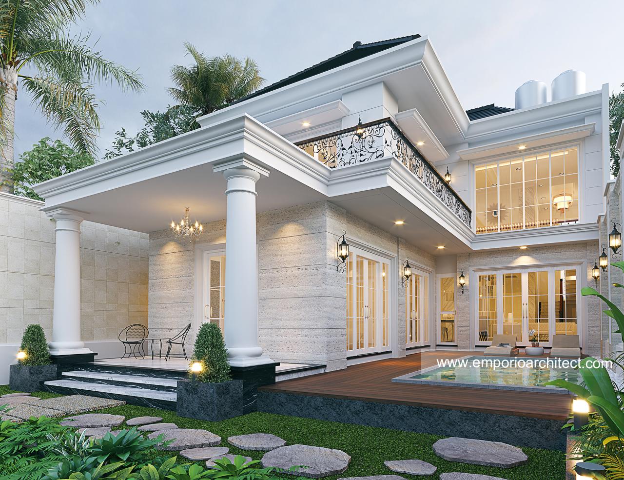Mr. Irman Classic House 2 Floors Design - Batam 16871 - Facade Design