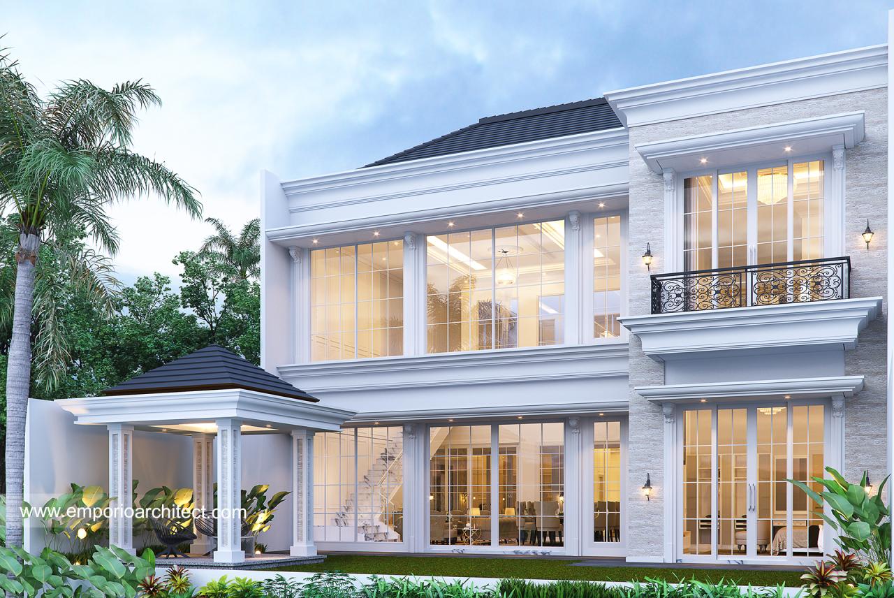 Desain Tampak Belakang Rumah Klasik 2 Lantai Bapak MTC di Bogor, Jawa ...