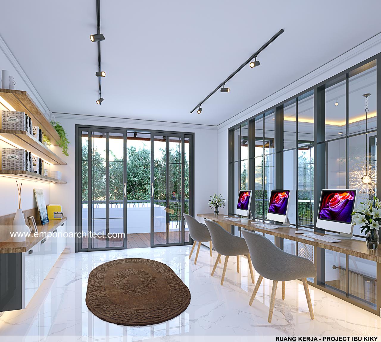 Desain Ruang Kerja Rumah Klasik 2 Lantai Ibu KKY di Tangerang, Banten ...