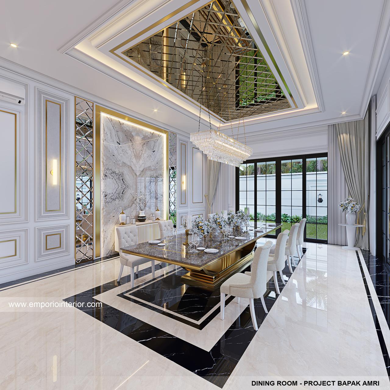 Desain Ruang Makan Rumah Klasik 2 Lantai Bapak AR di Batam 32026 - Desain Ruang Makan