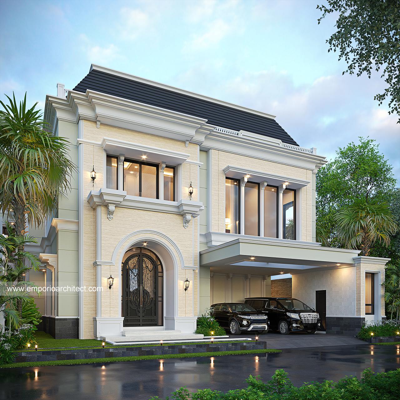 Desain Rumah Style Mediterania Tropis 1 Lantai Urutan Lebar Lahan Terendah