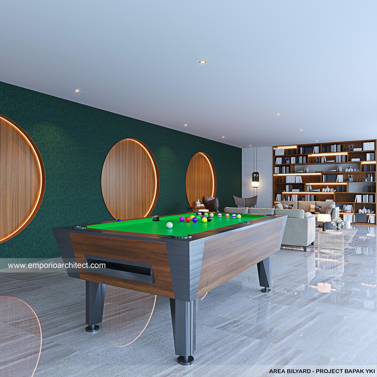 Desain Area Bilyard Rumah Klasik 2 Lantai Bapak YKI di Sentul, Bogor ...