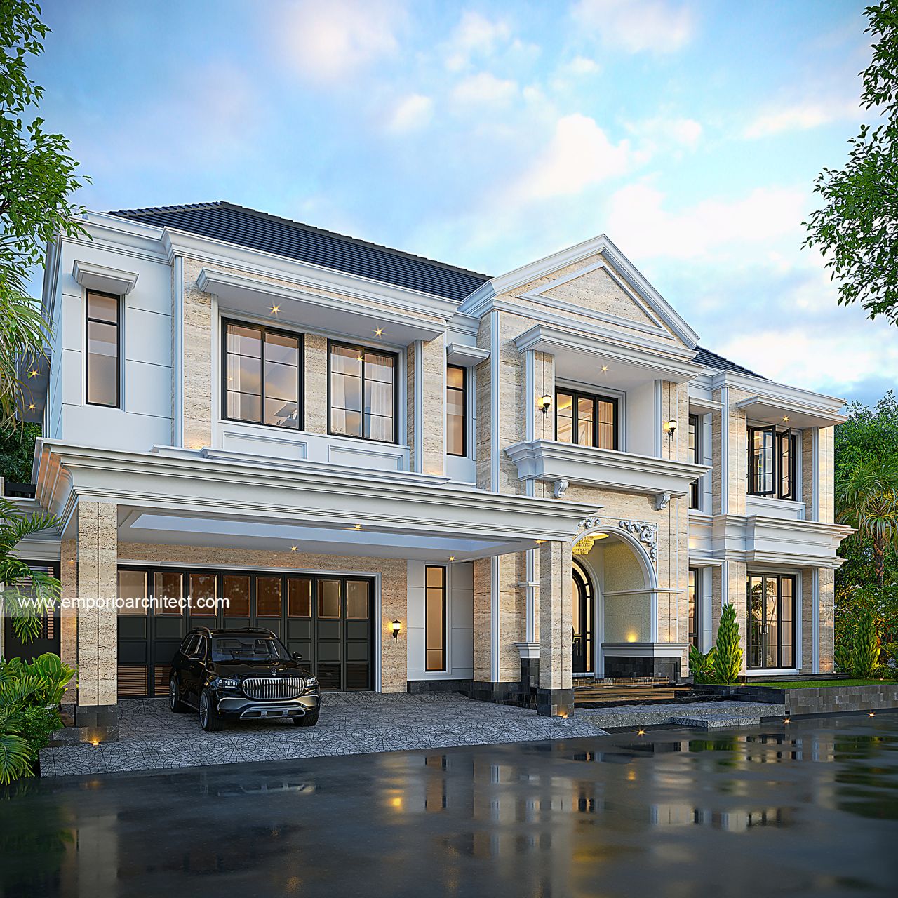 Desain Tampak Depan 3 Rumah Klasik 2 Lantai Bapak VRD dan Ibu AS di ...