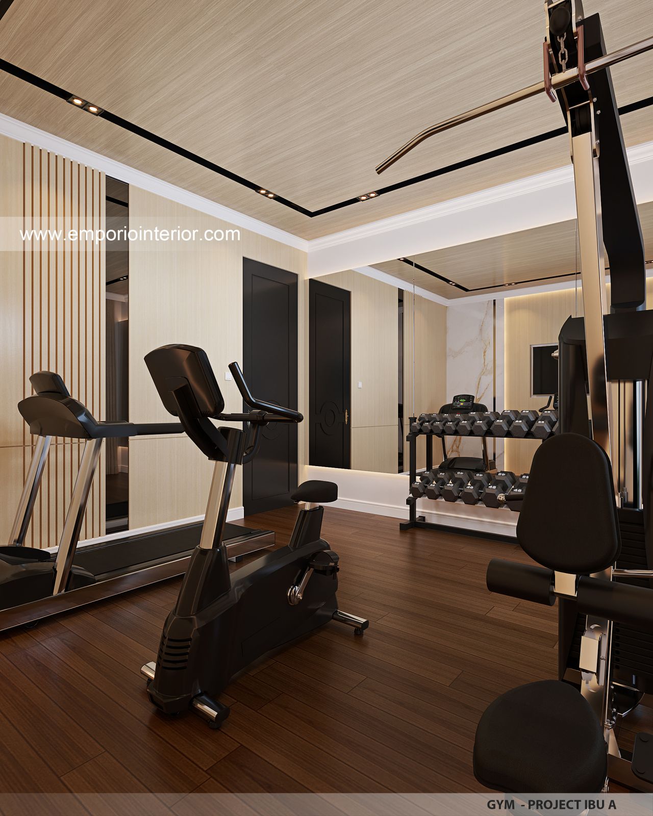 Desain Ruang Gym Rumah Mediteran Klasik 2 Lantai Ibu A di Lombok, Nusa ...