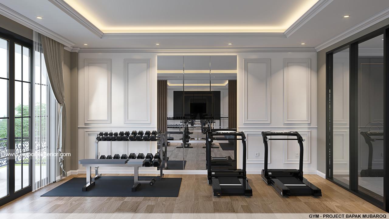 Desain Gym Area Rumah Klasik 2 Lantai Bapak Mubaroq di Jambi 26335 ...
