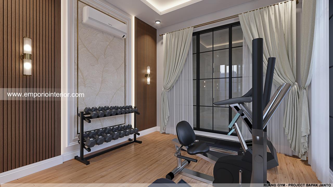 Desain Ruang Gym Rumah Klasik 2.5 Lantai Bapak JTA di Jakarta Selatan ...