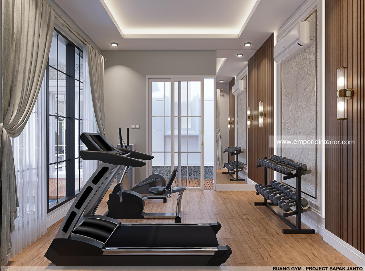 Desain Ruang Gym Rumah Klasik 2.5 Lantai Bapak JTA di Jakarta Selatan ...