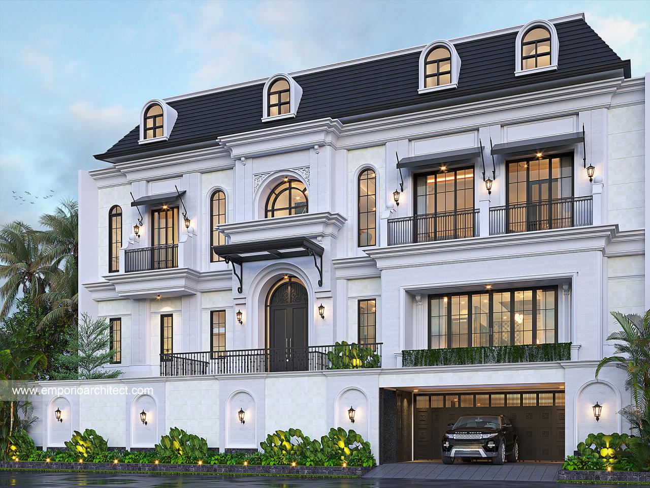 Desain Rumah Klasik 3 Lantai Bapak RDY 1458 di Bintaro, Tangerang Selatan