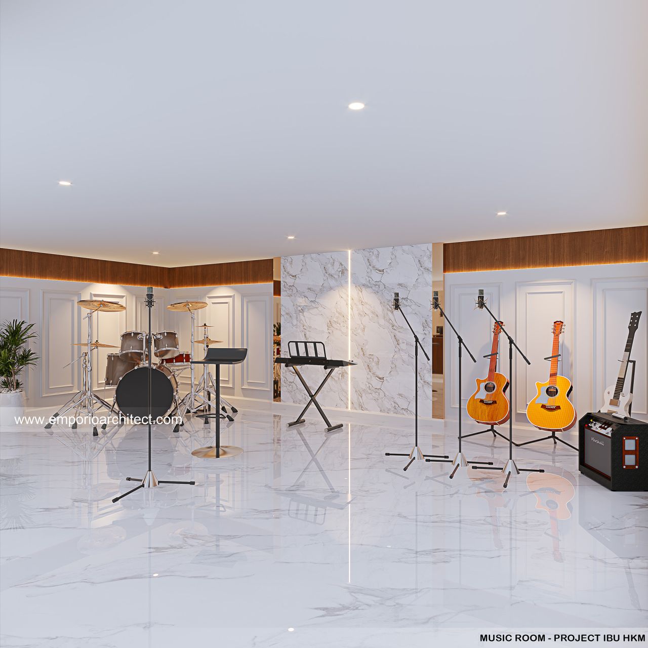 Desain Ruang Musik Rumah Klasik 3 Lantai Ibu HKM di Jakarta 36070 ...