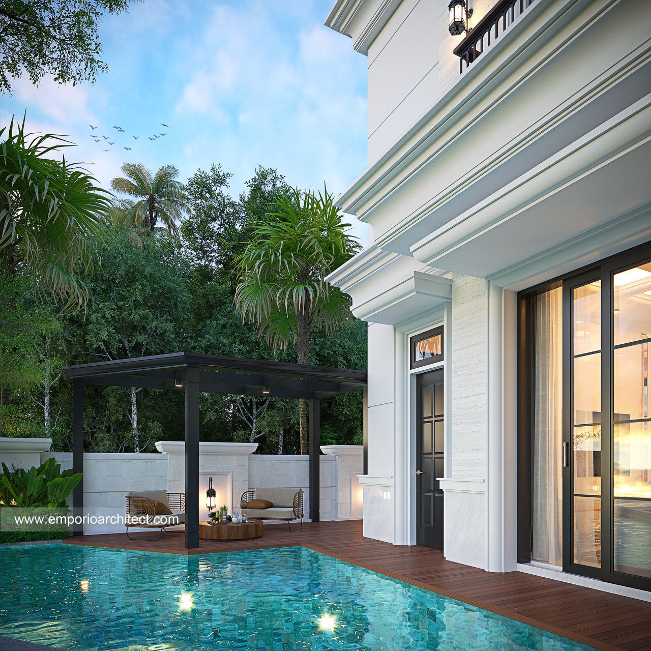 Mrs. UF 1702 Classic House 3 Floors Design - Jakarta 36337 - Terrace Design