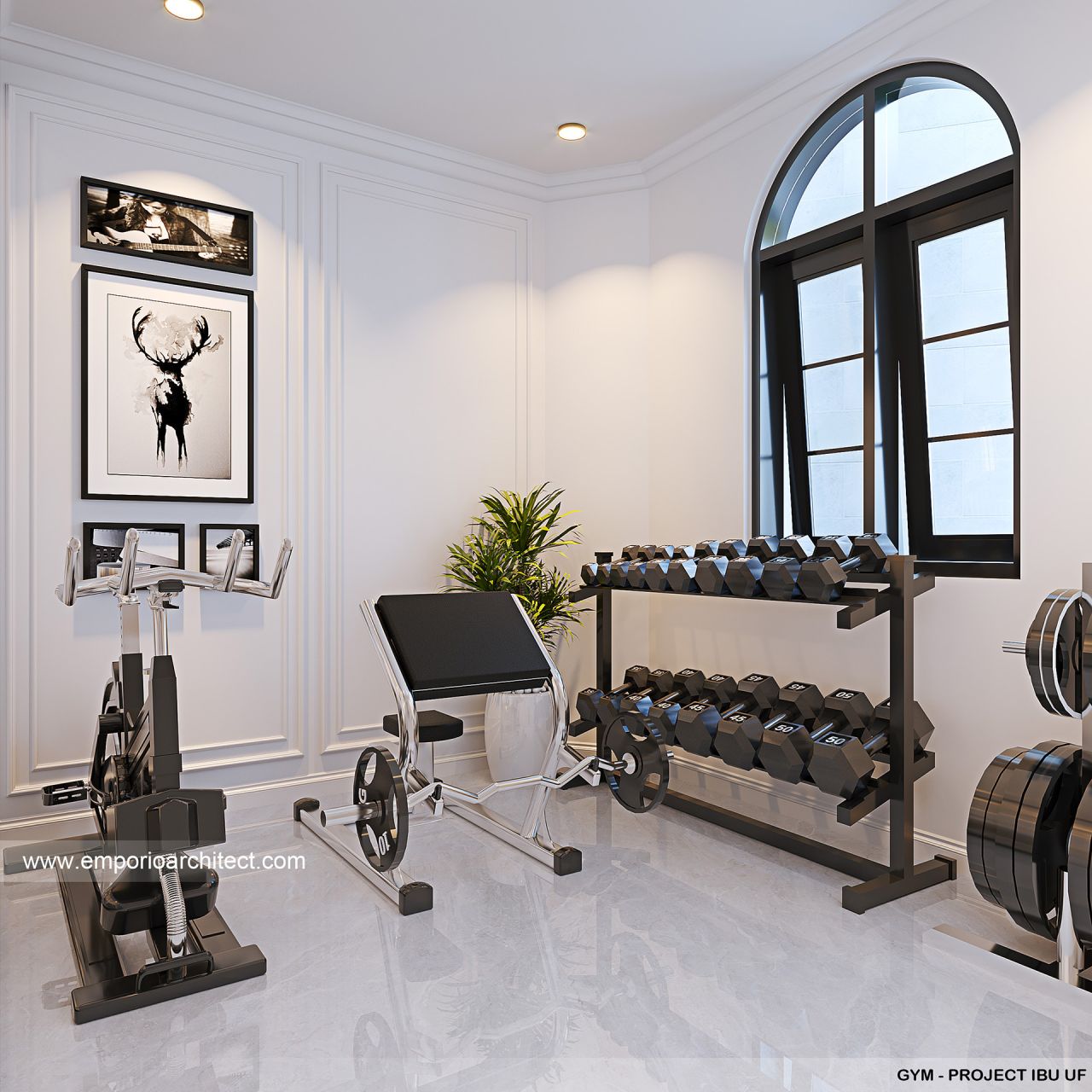 Desain Ruang Gym Rumah Klasik 3 Lantai Ibu UF di Jakarta 36345 - Desain ...