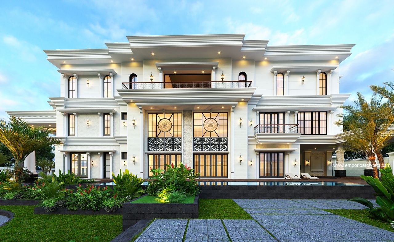 Mr. KRD 2001 Classic House 3 Floors Design - India 44278 - Front View ...