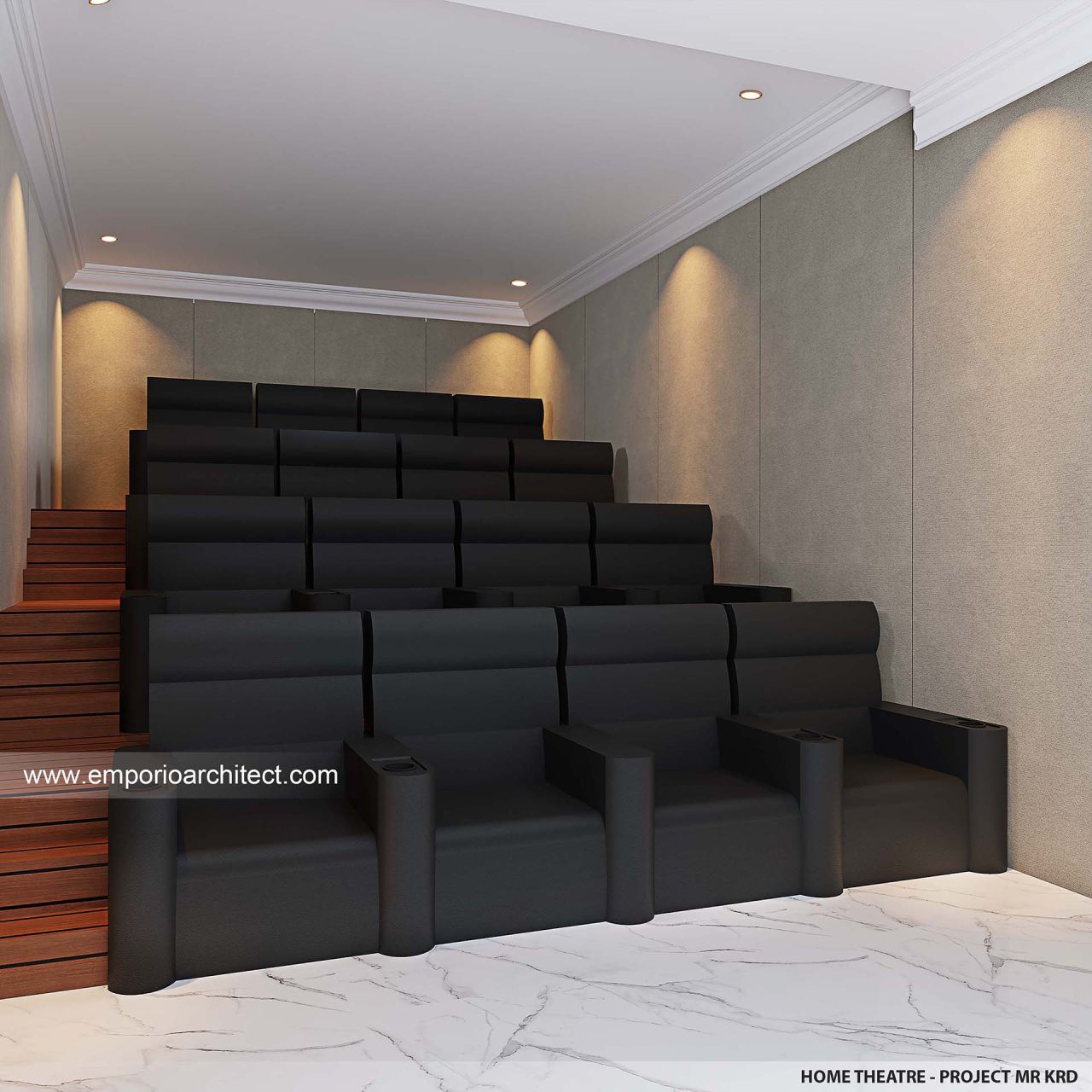 Desain Home Theater Rumah Klasik 3 Lantai Mr. KRD di India 44298 ...