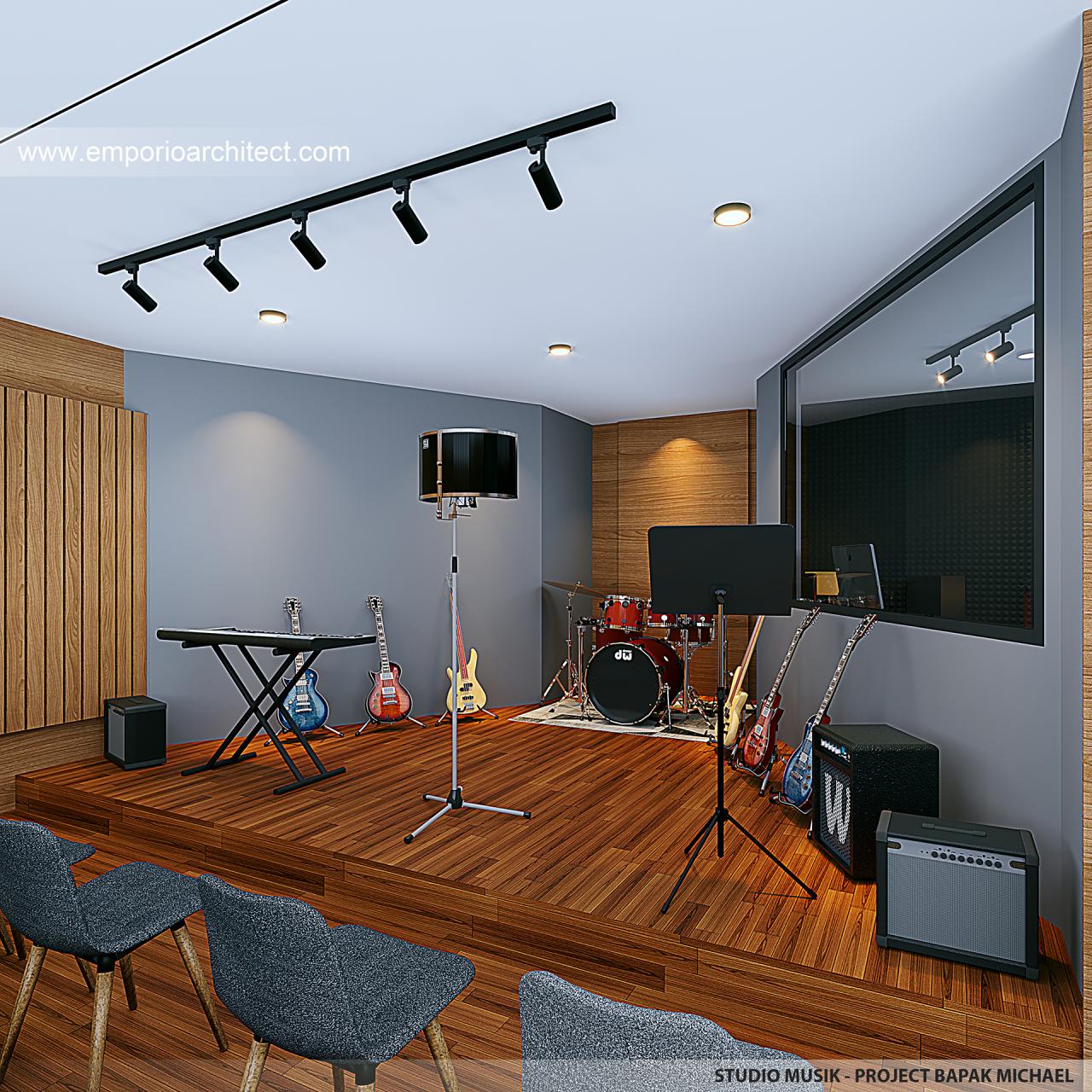 Desain Studio Musik Rumah Klasik 3 Lantai Bapak MHL di Jakarta 32016