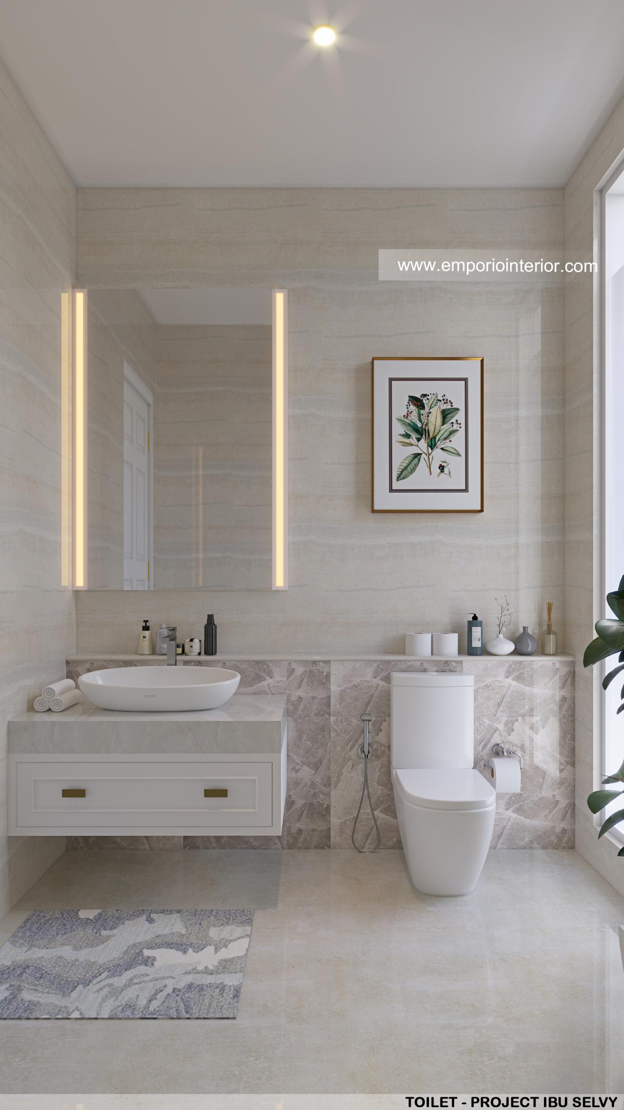 Desain Toilet Rumah Klasik 3 Lantai Ibu SLV di BSD, Tangerang Selatan ...
