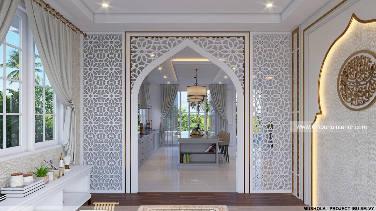 Desain Musholla Rumah Klasik 3 Lantai Ibu SLV di BSD, Tangerang Selatan ...