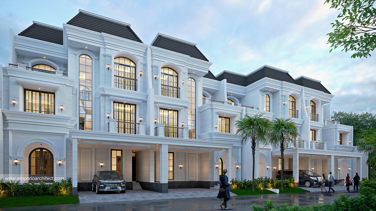 Desain Tampak Depan 4 Rumah Grand Marina Klasik 3 Lantai Bapak AD Type ...