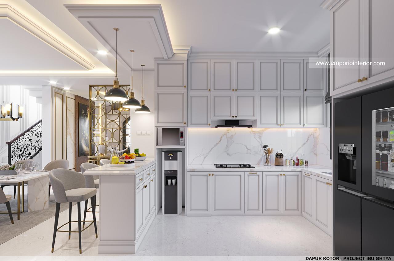 Desain Dapur Kotor Rumah Klasik 3 Lantai Ibu Ghyta di Jember, Jawa ...