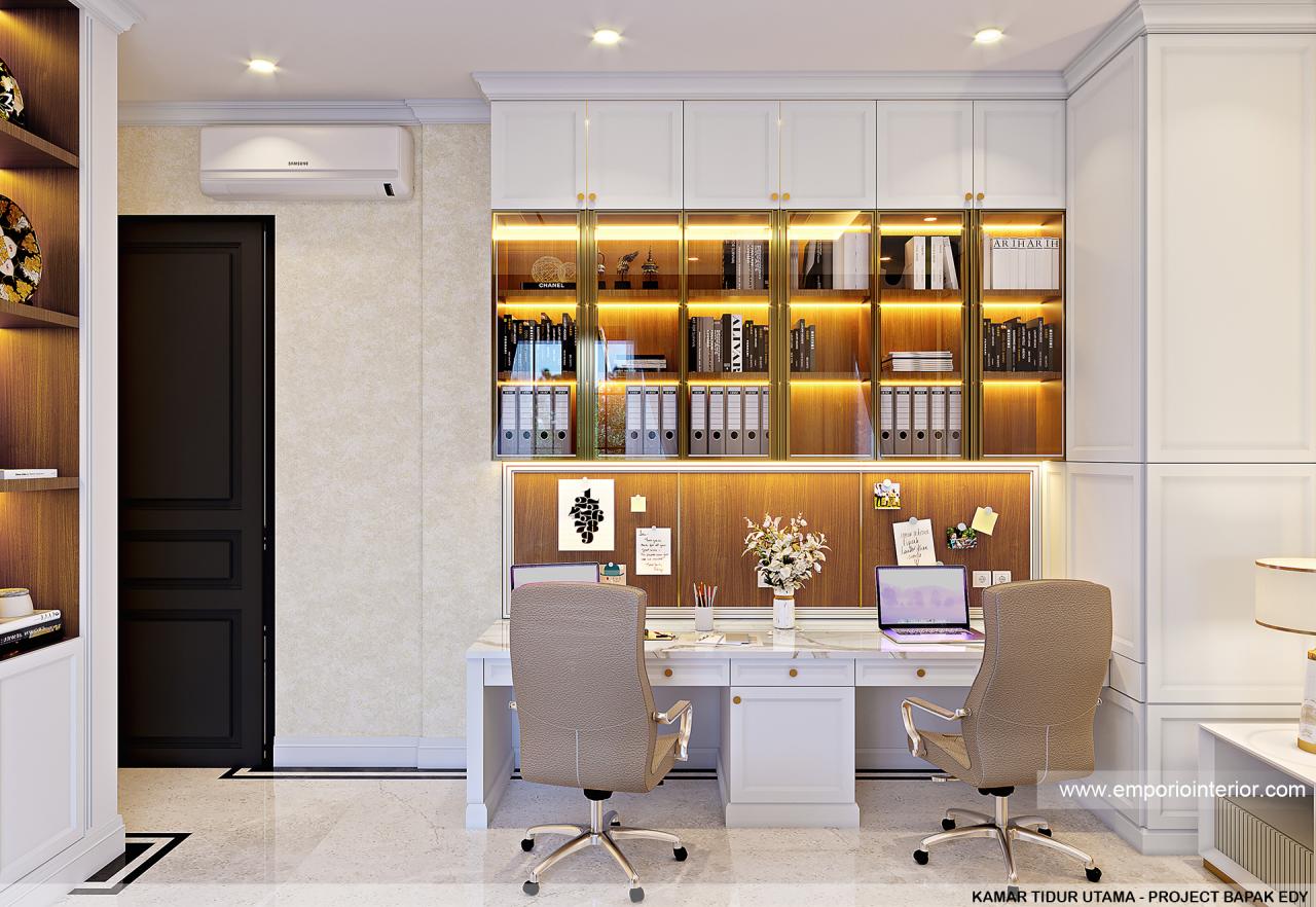 Desain Kamar Tidur Utama Rumah Klasik 3 Lantai Bapak ED di Surabaya ...