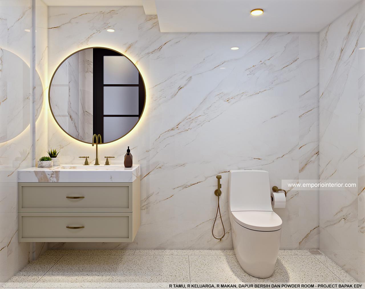 Desain Powder Room Rumah Klasik 3 Lantai Bapak ED di Surabaya 24822 ...
