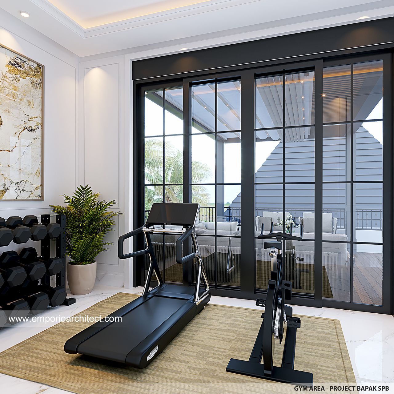 Desain Gym Area Rumah Klasik 3 Lantai Bapak dr. Sampan B. di Pontianak ...