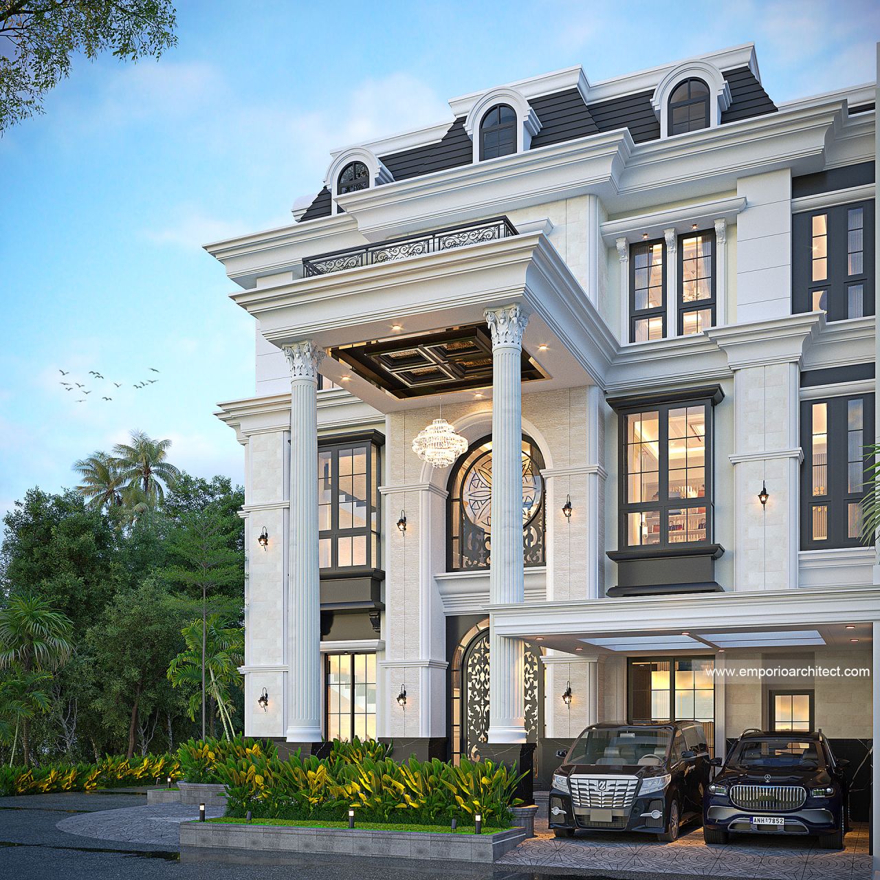 Mr. MDN 1858 Classic House 3 Floors Design - Tangerang 40615 - Facade ...