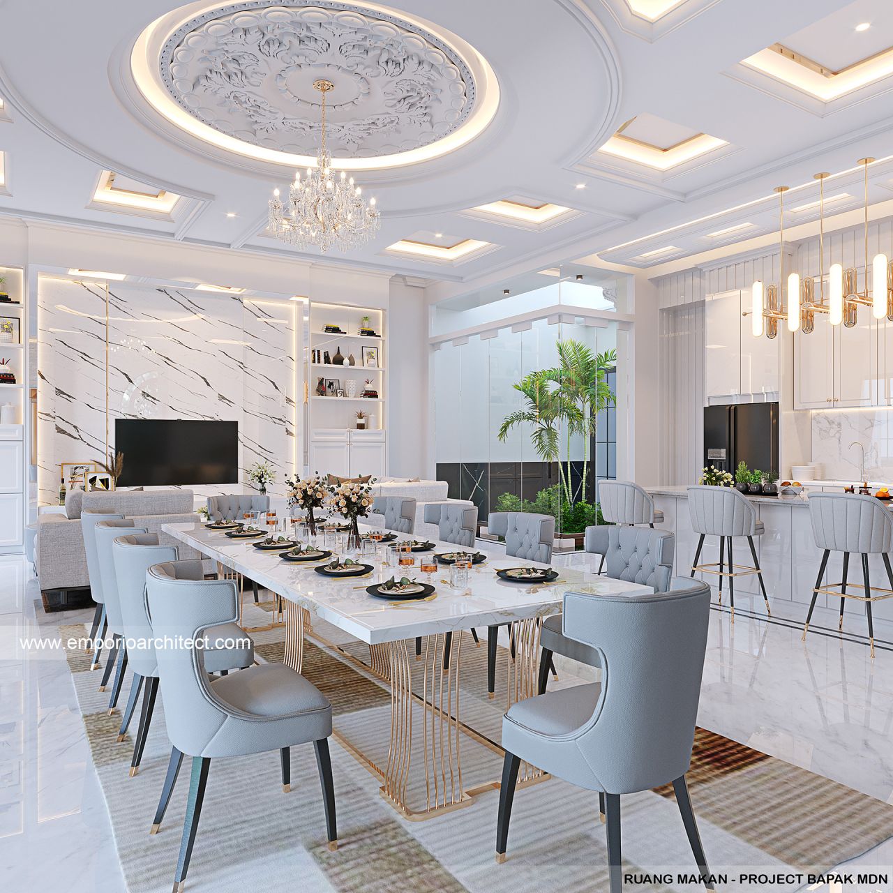 Mr. MDN 1858 Classic House 3 Floors Design - Tangerang 40621 - Dining Room Design