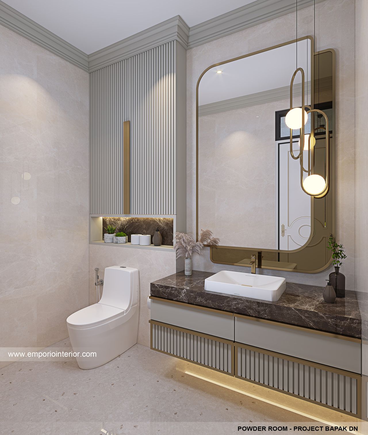 Desain Toilet Tamu Rumah Klasik 3 Lantai Bapak DN 1557 di Bogor 44562 ...