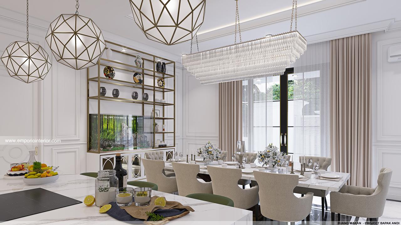 Mr. Andi Classic House 3 Floors Design - Batam 24391 - Dining Room Design