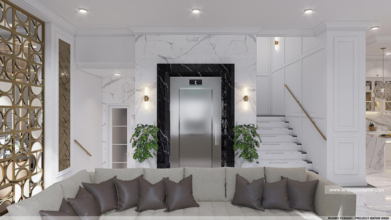 Desain Ruang Tengah Rumah Klasik 3 Lantai Bapak Andi di Batam 24387 ...