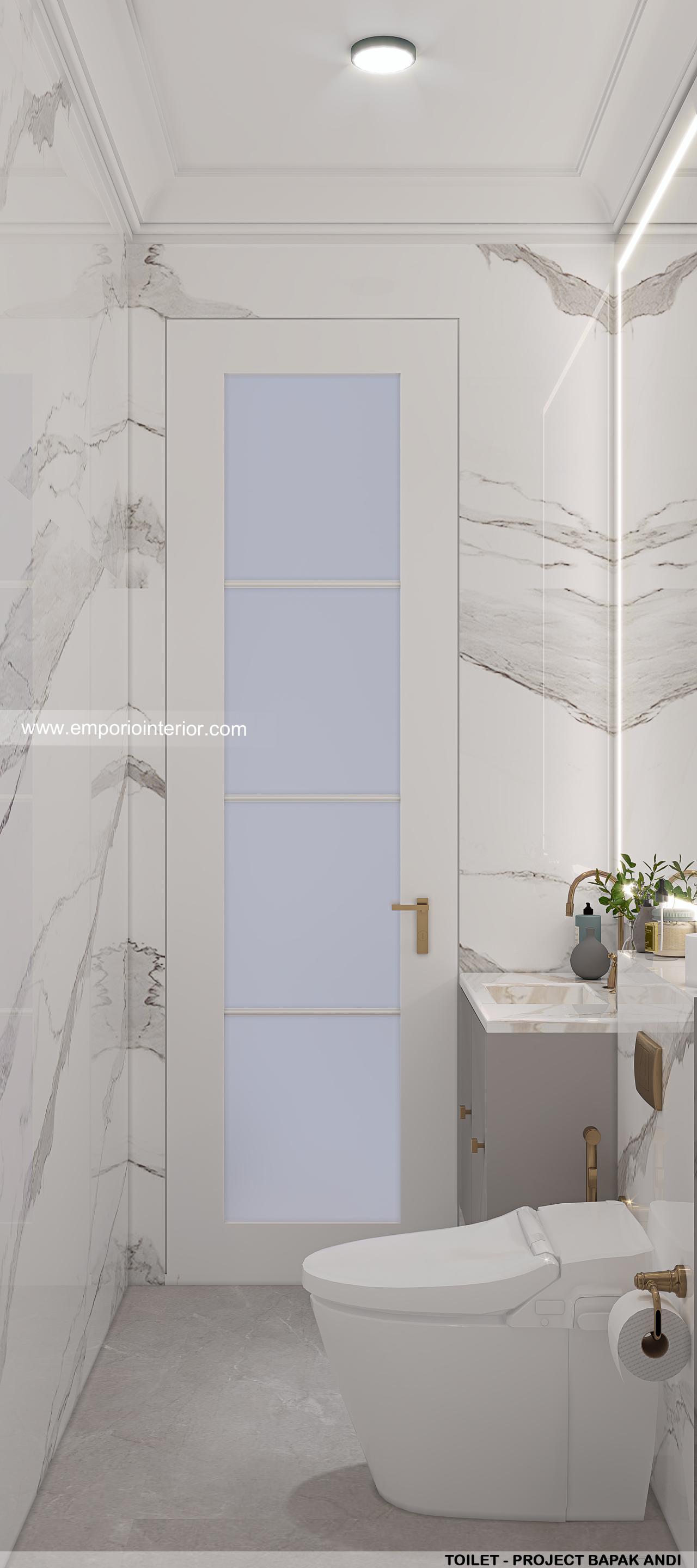 Desain Toilet Rumah Klasik 3 Lantai Bapak Andi di Batam 24451 - Desain ...