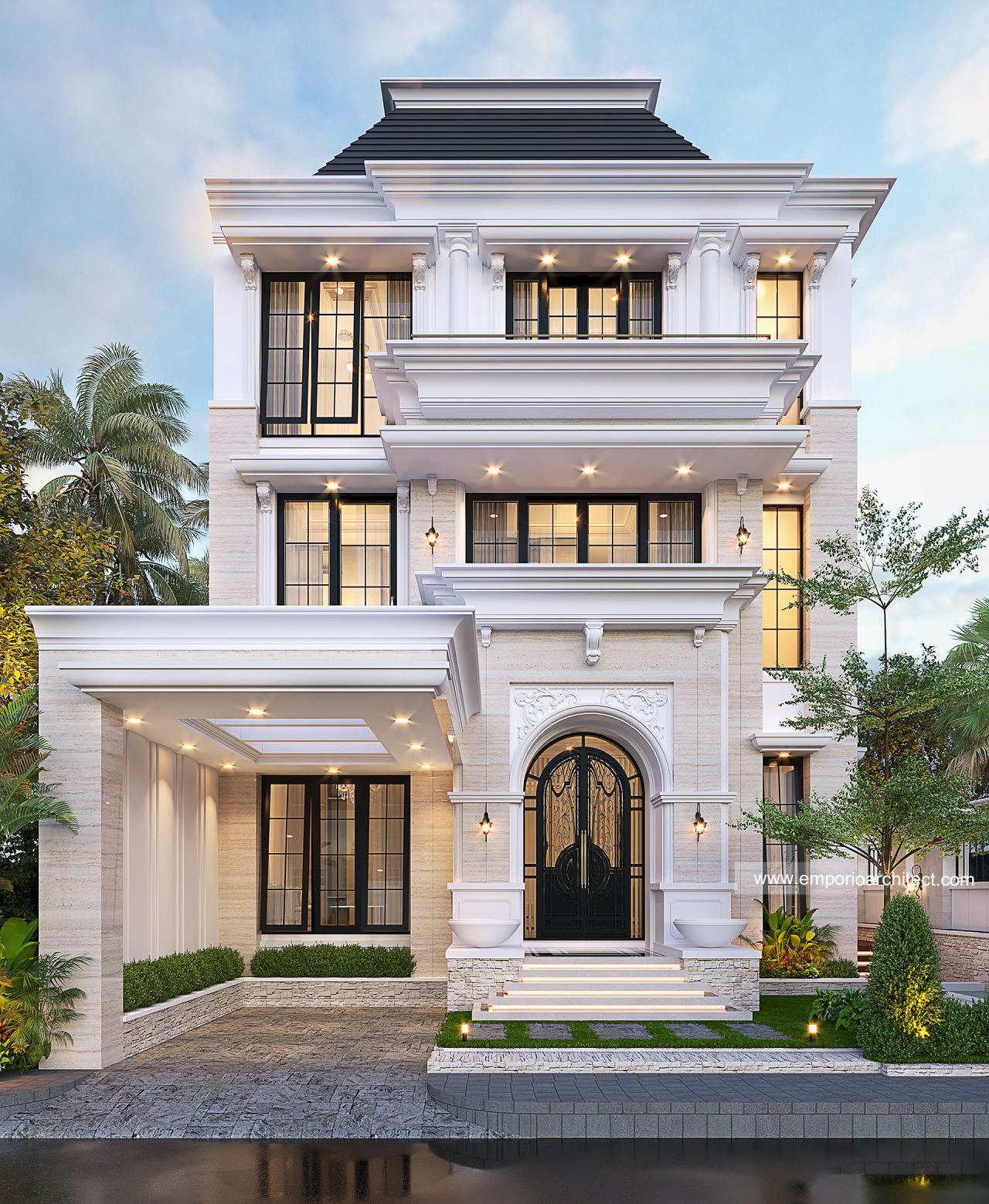 Mr. Andi Classic House 3 Floors Design - Batam 24375 - Home Exterior Design