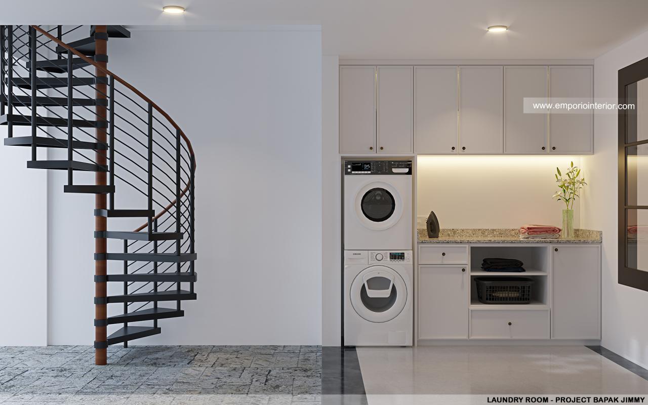 Desain Ruang Laundry Rumah Klasik 3 Lantai Bapak JMM di Surabaya 24723 ...