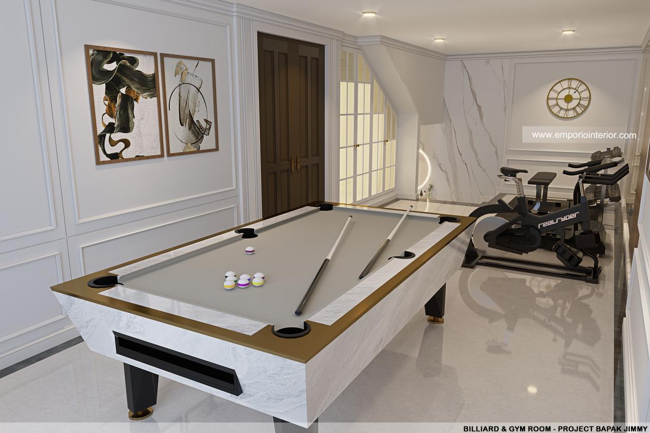 Desain Billiard dan Ruang Gym Rumah Klasik 3 Lantai Bapak JMM di Surabaya 24757 - Desain Ruang ...