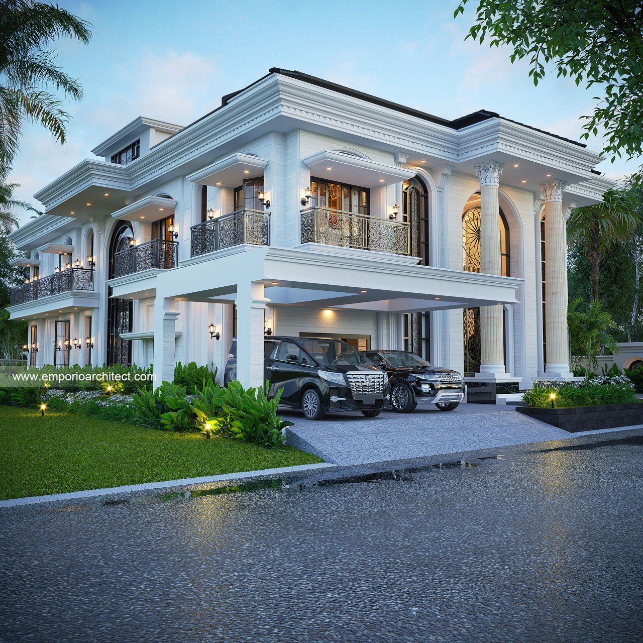 Mr. RTS 1676 Classic House 3 Floors Design - India 35573 - House Facade