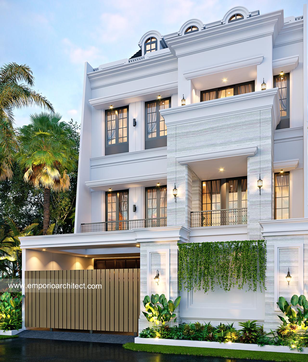 Desain Tampak Depan Dengan Pagar Rumah Klasik 3 Lantai Bapak Jimmy di ...