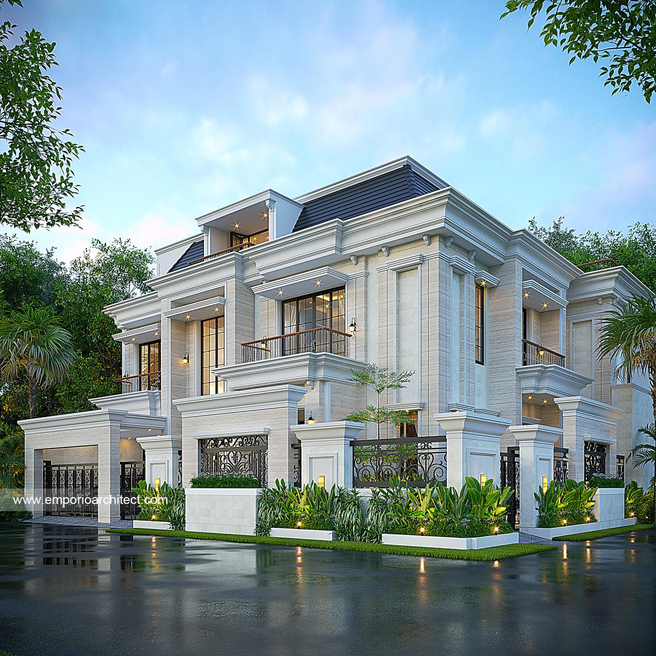 Mr. BD 1624 Classic House 3 Floors Design - Bekasi 34070 - Front View ...