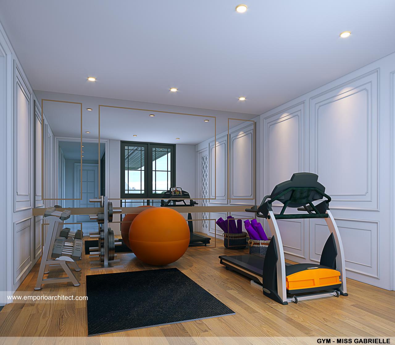 Desain Ruang Gym Rumah Klasik 3.5 Lantai Miss Gabrielle di Jakarta 17758
