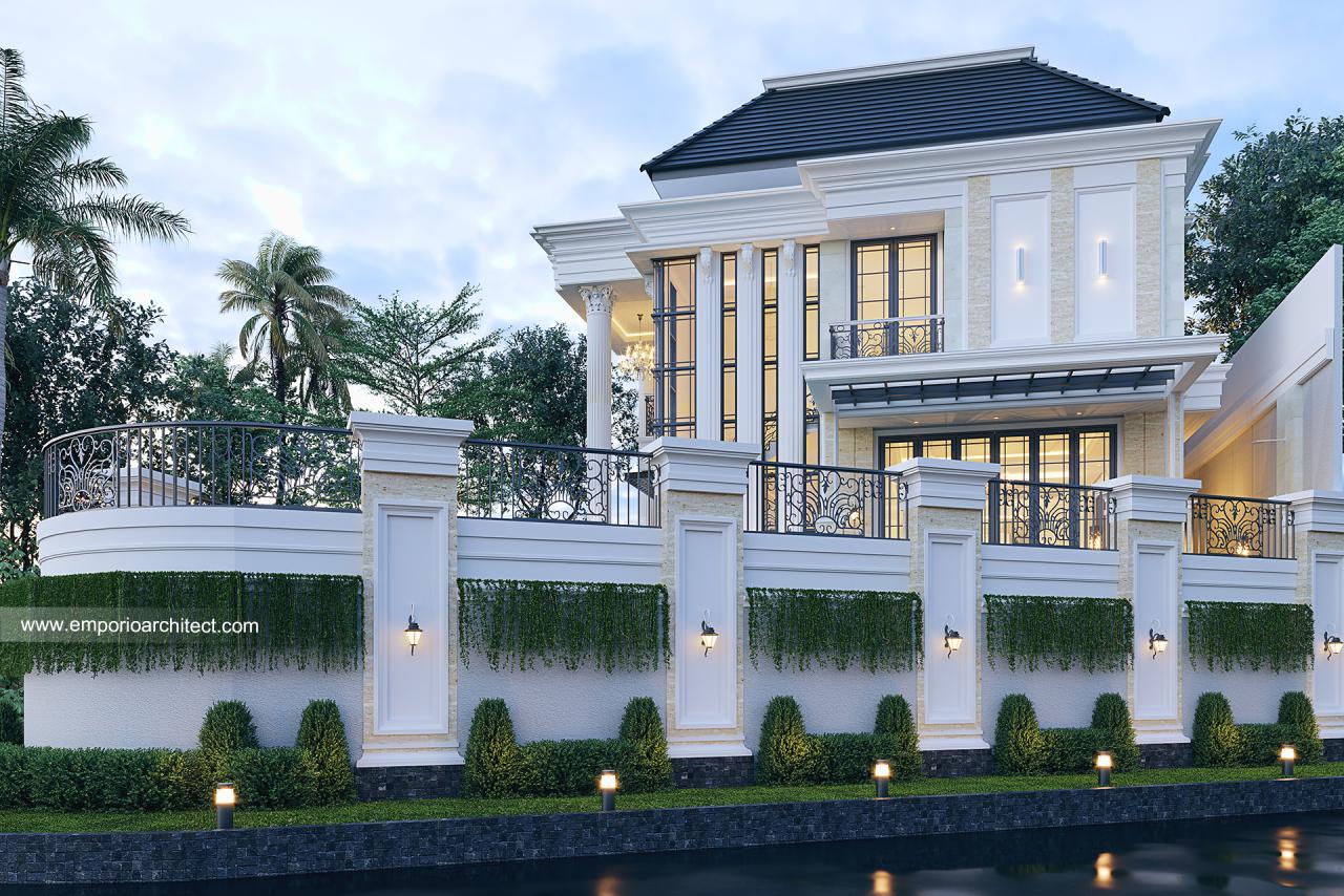 Desain Tampak Samping Rumah Klasik 3.5 Lantai Miss Gabrielle di Jakarta ...