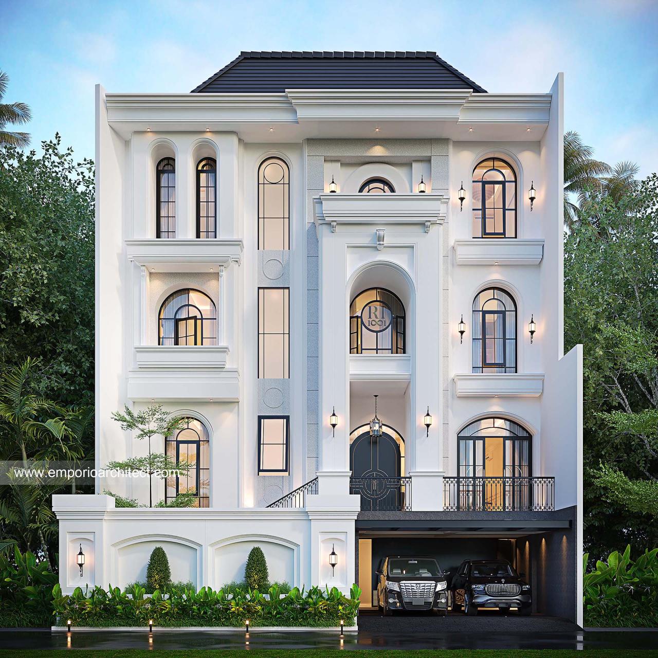 Mrs. PN 1635 Classic Mediterranean House 4 Floors Design - Depok