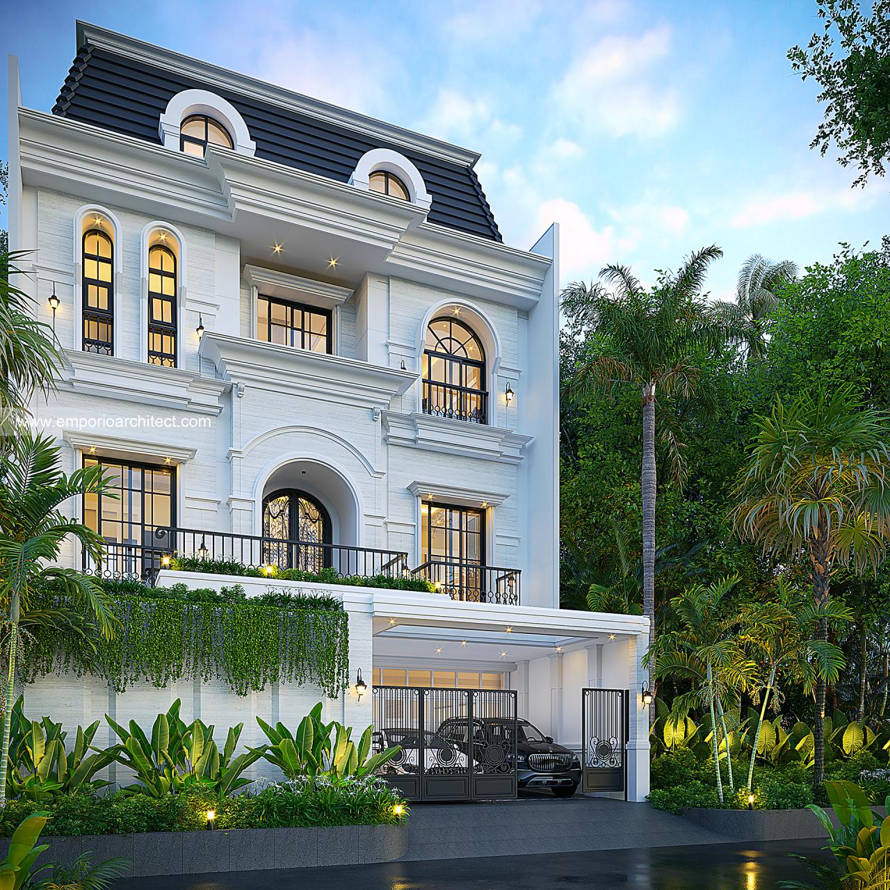 Desain Rumah Klasik 4 Lantai Bapak ERN 1496 di Muara Karang, Jakarta Utara