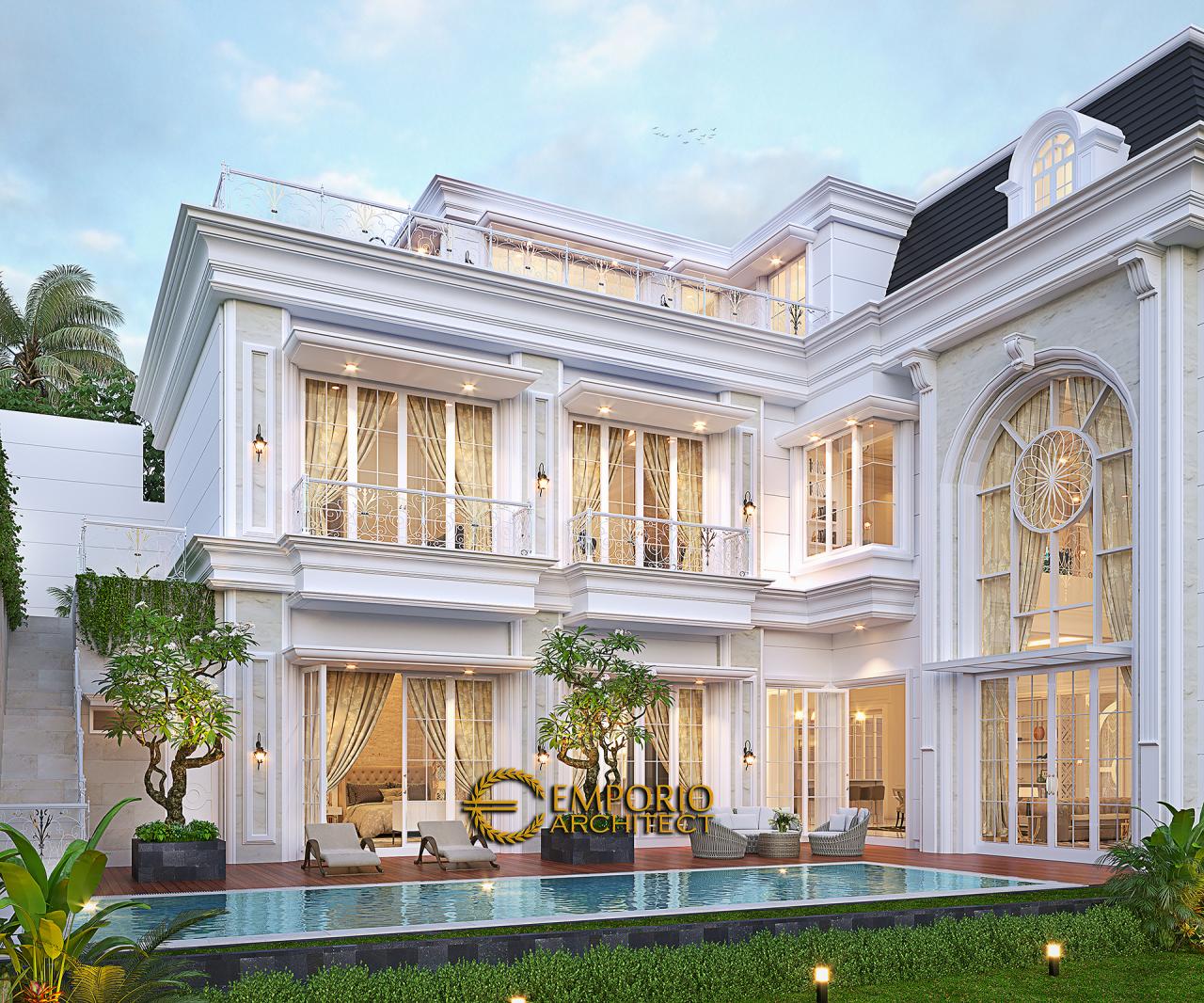 Desain Tampak Belakang Rumah Klasik 4 Lantai Ibu Agustina di Sentul ...