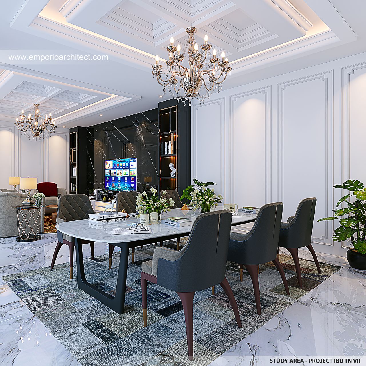 Mrs. TN 1728 VII Classic House 4 Floors Design - Jakarta 36991 - Study ...