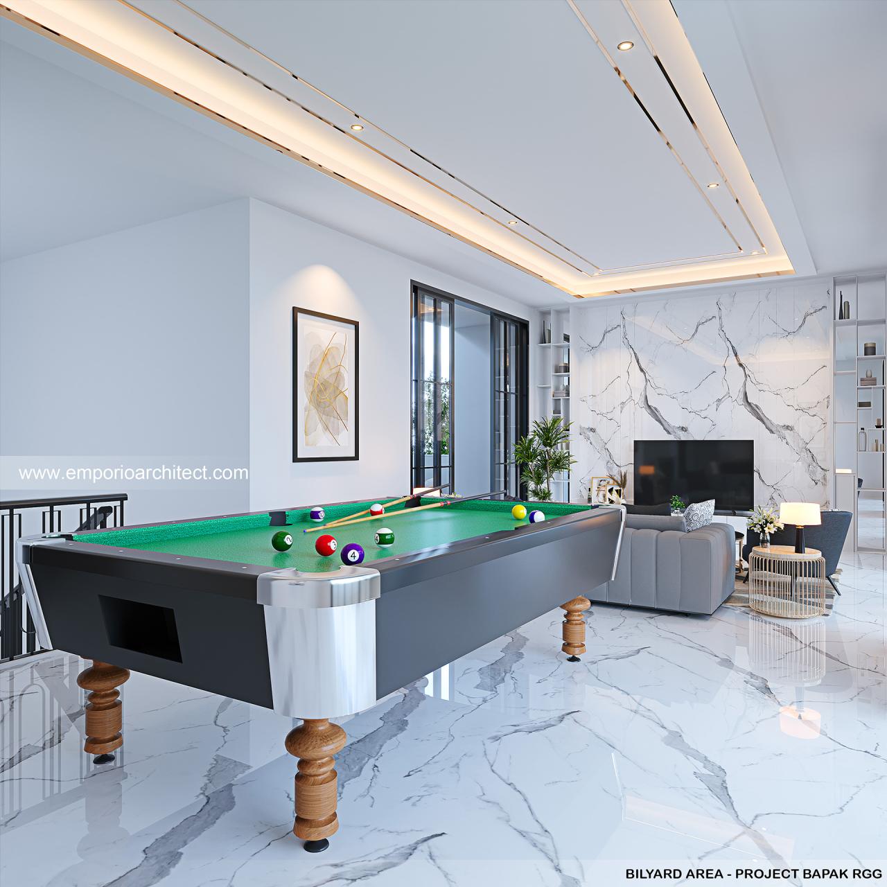 Desain Area Bilyard Rumah Klasik 4 Lantai Bapak RGG di PIK, Jakarta ...