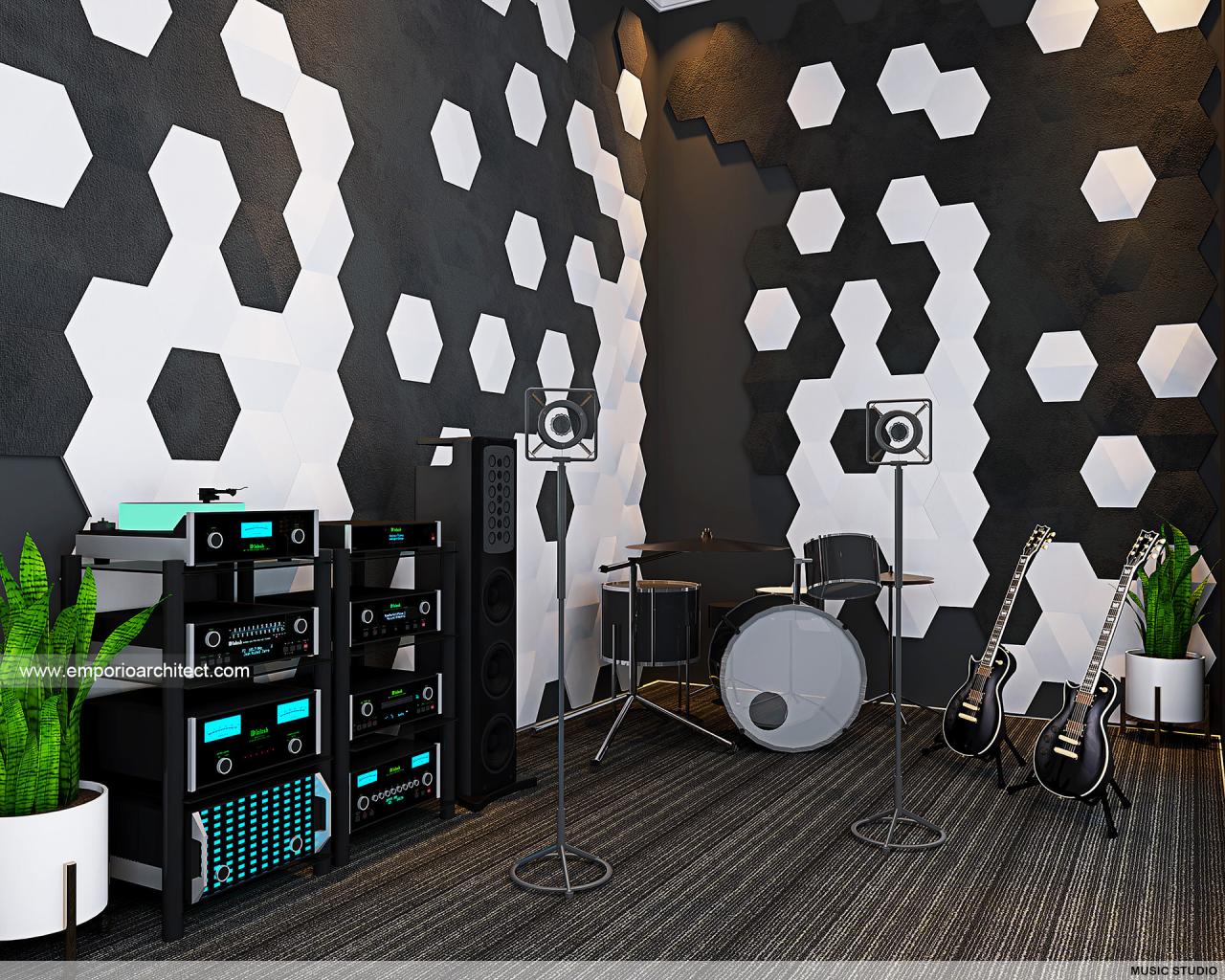 Desain Ruang Studio Musik Rumah Klasik 4.5 Lantai di PIK, Jakarta Utara ...